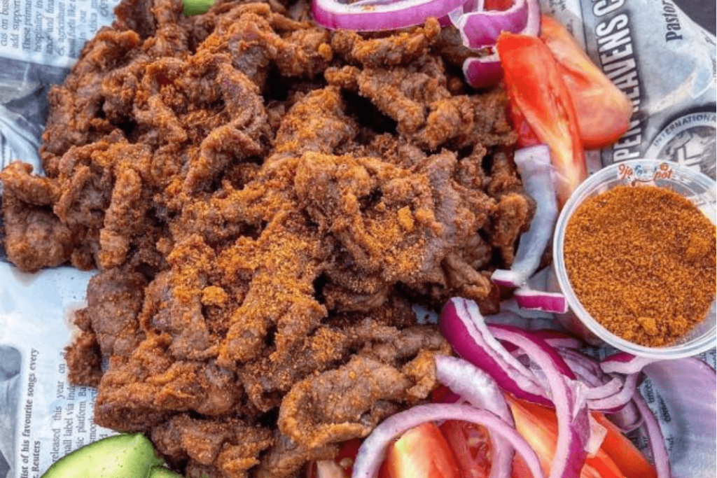 Boneless leg Lamb Suya Half Tray – Map Grill House